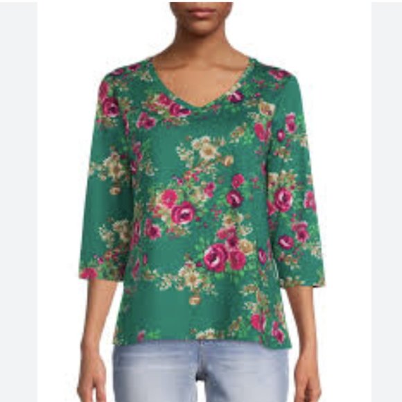 The Pioneer Woman | Tops | The Pioneer Woman Green Floral Print 34 ...
